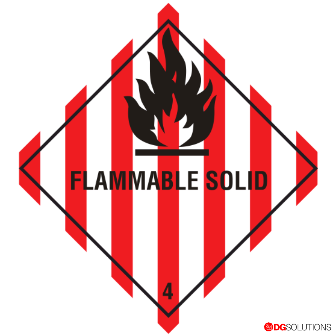 Class 4.1 Flammable Solid Container Label – Compliant DG Placard – DG ...