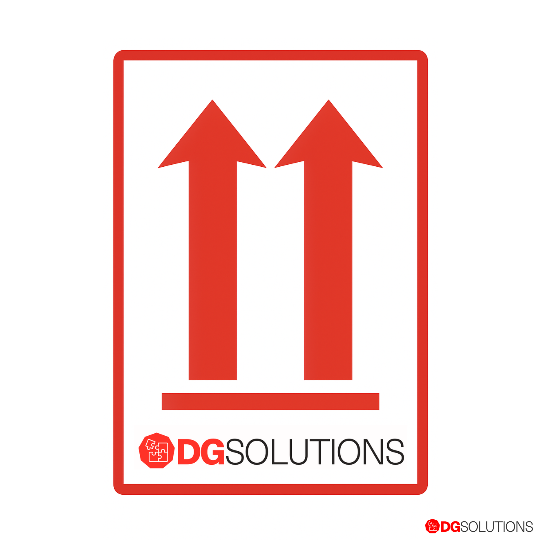 Orientation This Way Up Labels – 105mm x 74mm | Roll of 500 – DG Solutions